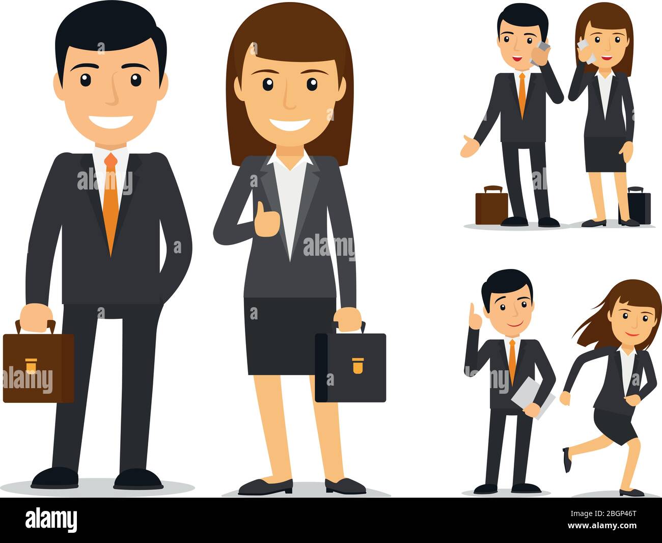 Business team. Businessman and business woman vector characters Stock ...