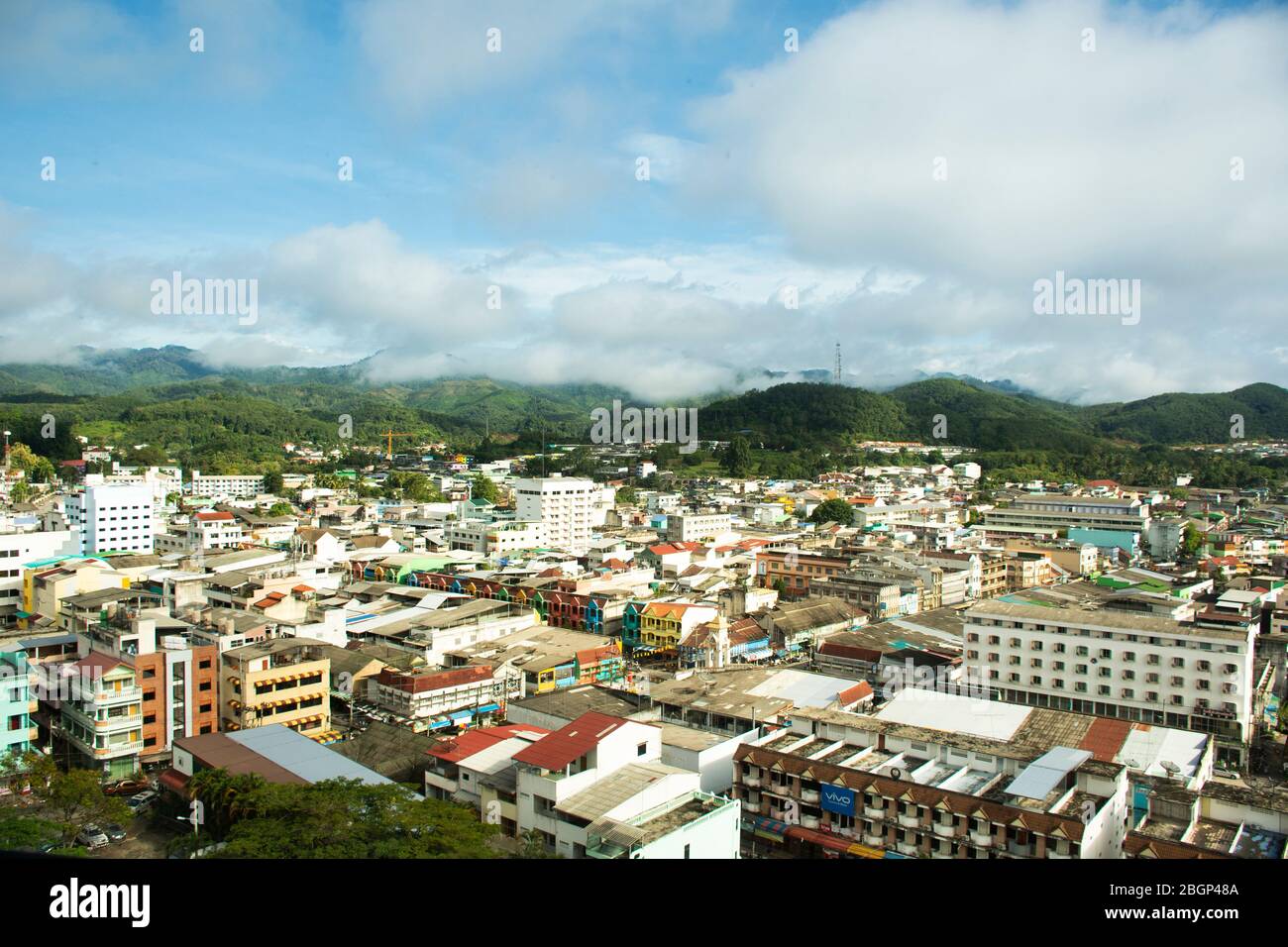 YALA, THAILAND - August 16 : Aerial view landscape and cityscape with ...