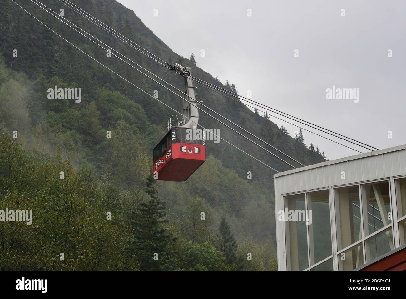 It's a six minute ride on the Mount Roberts tramway to get to the top ...