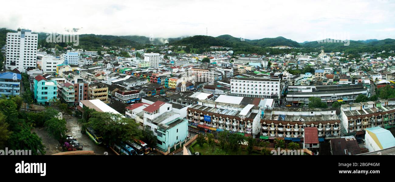 YALA, THAILAND - August 16 : Aerial view landscape and cityscape with ...