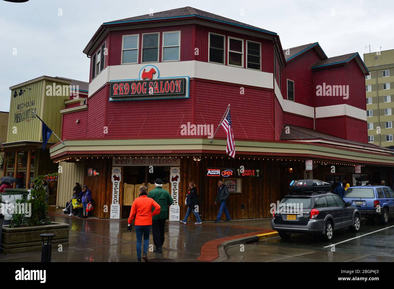 The famous Red Dog Saloon, on Admiral Way, Juneau, Alaska, USA Stock ...