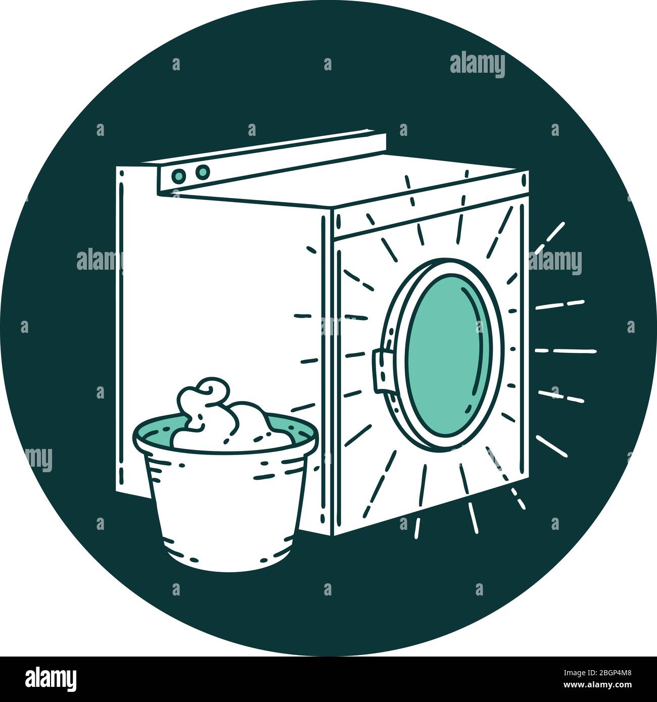 icon of a tattoo style washing machine Stock Vector Image & Art - Alamy