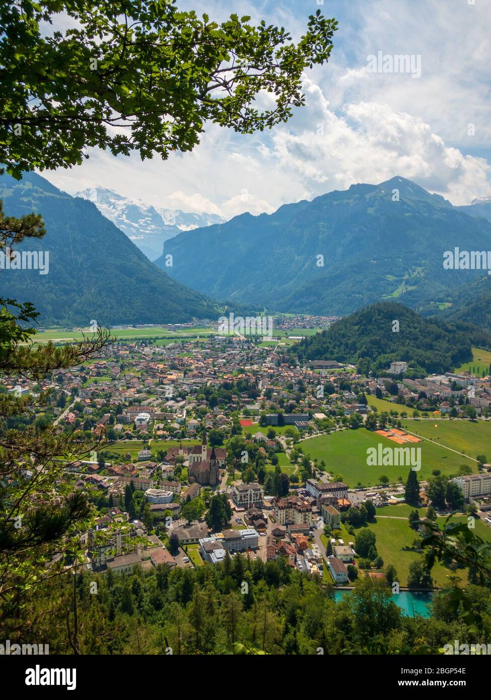 Interlaken aerial view at summer, Switzerland Stock Photo - Alamy