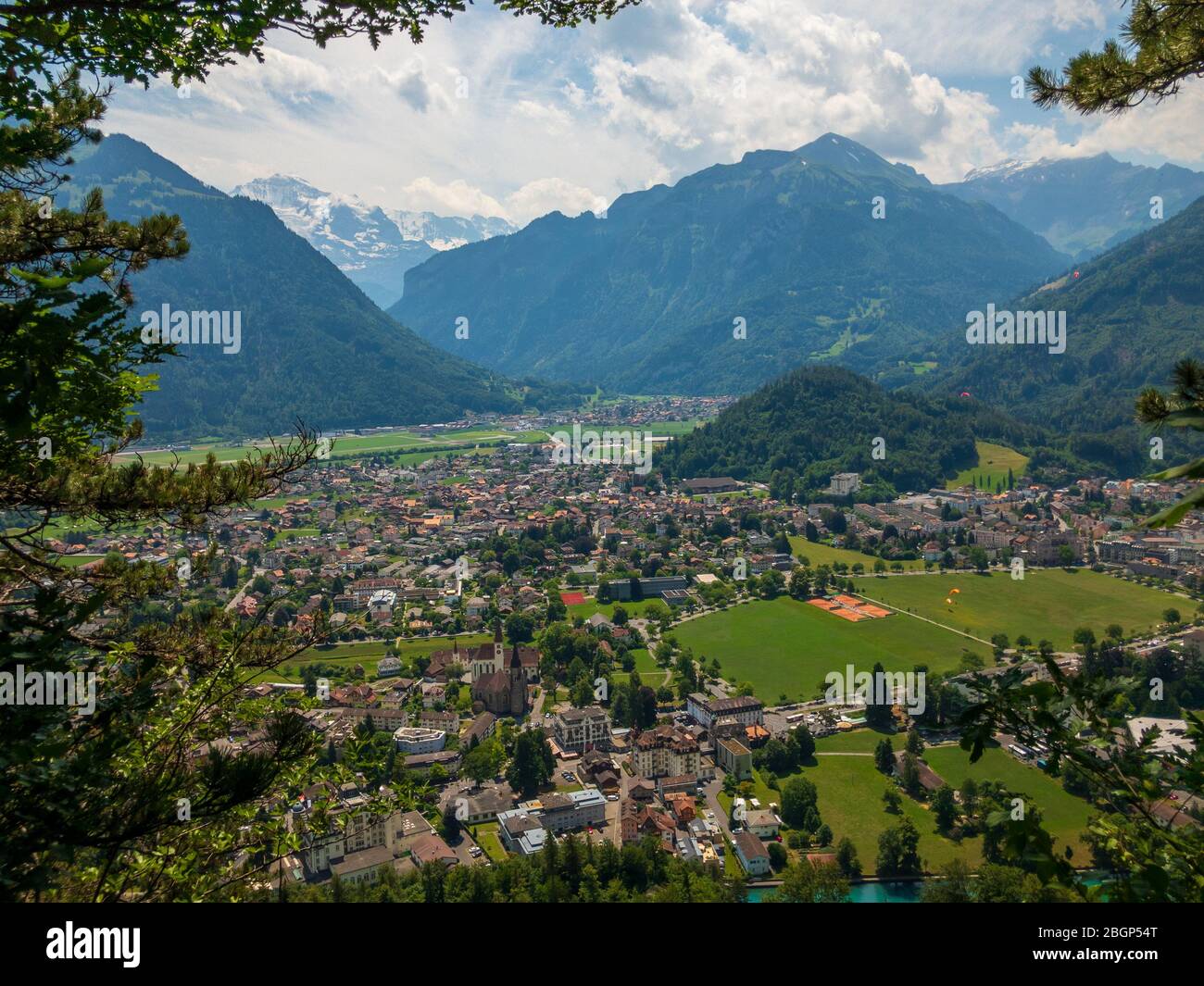 Interlaken aerial view at summer, Switzerland Stock Photo - Alamy
