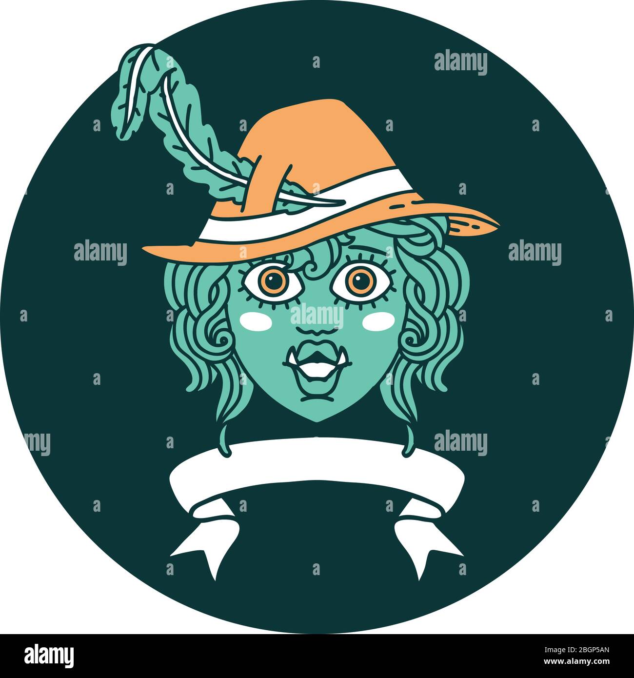 icon of orc bard character with banner Stock Vector Image & Art - Alamy