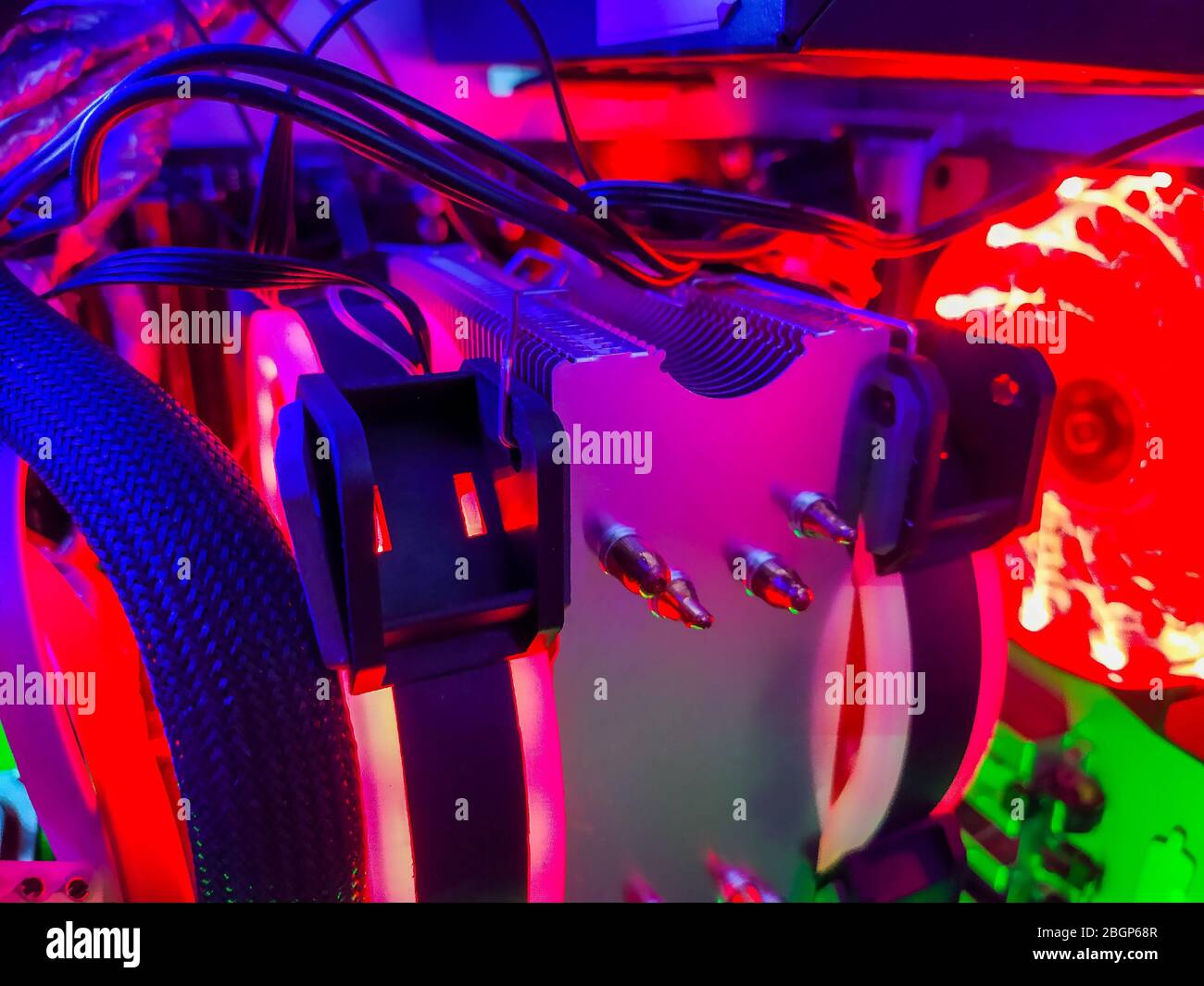Modern computer air cooling with multi-colored led backlight-fans ...
