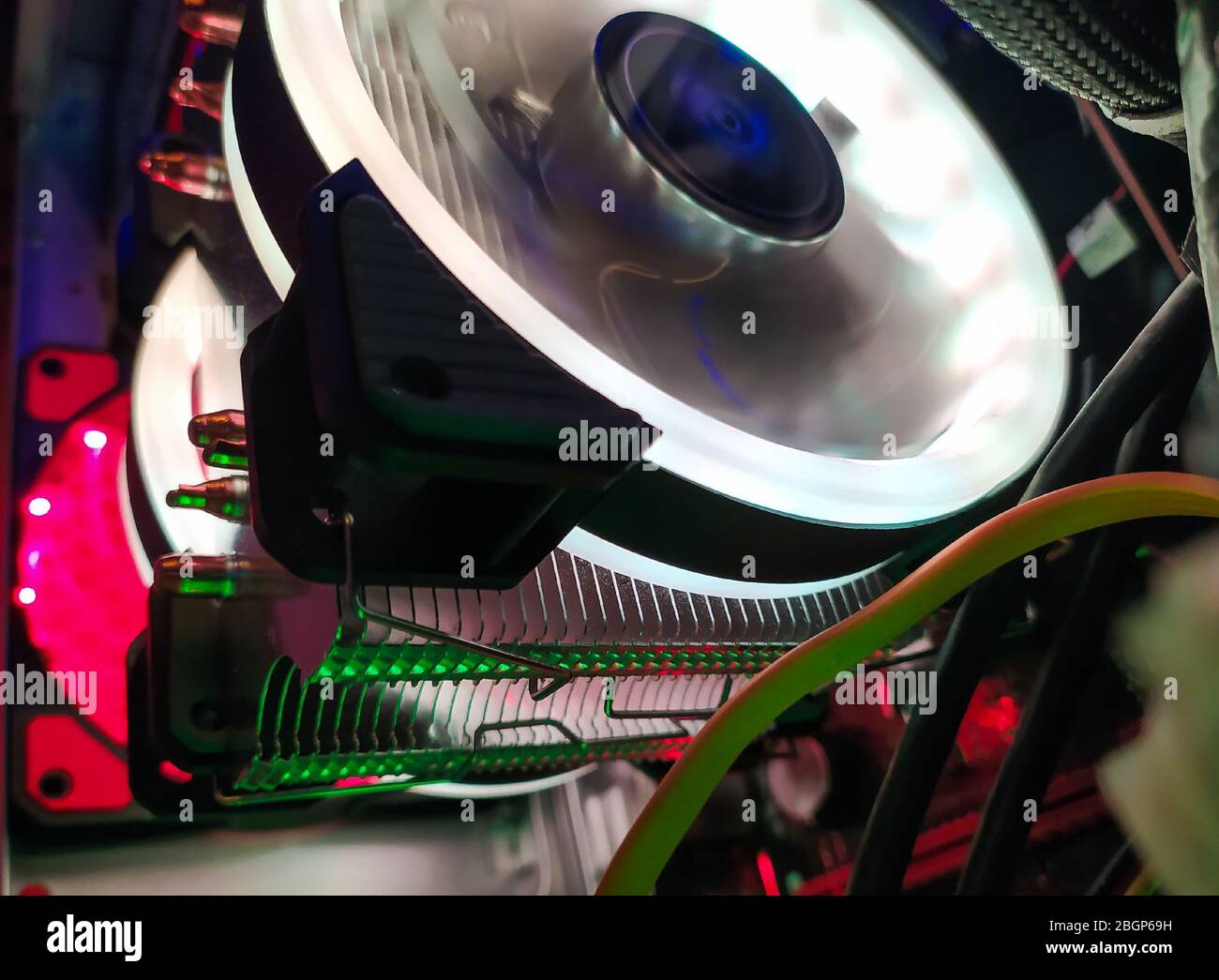 Modern computer air cooling with multi-colored led backlight-fans ...