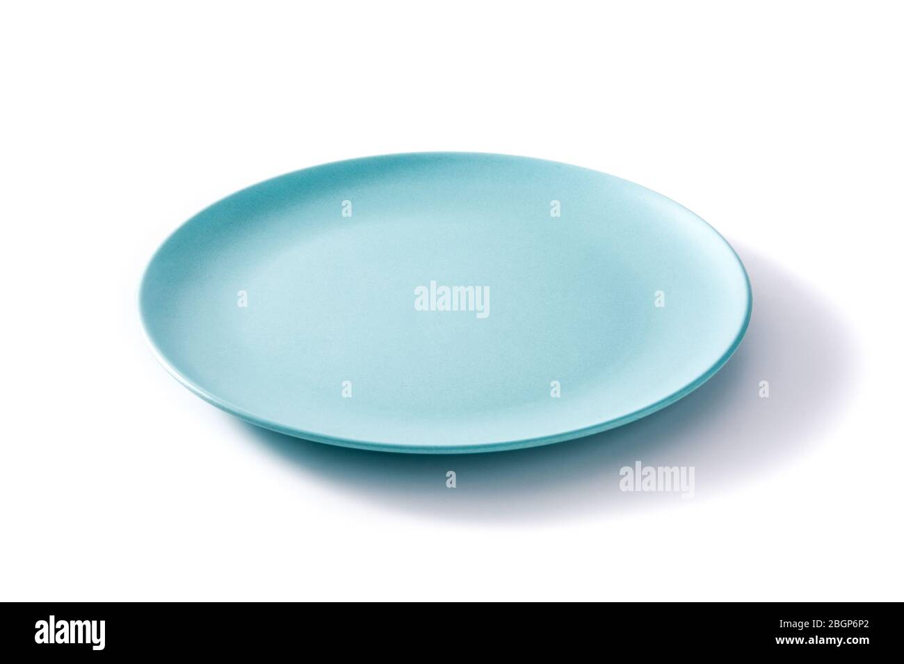Empty blue plate isolated on white background Stock Photo - Alamy