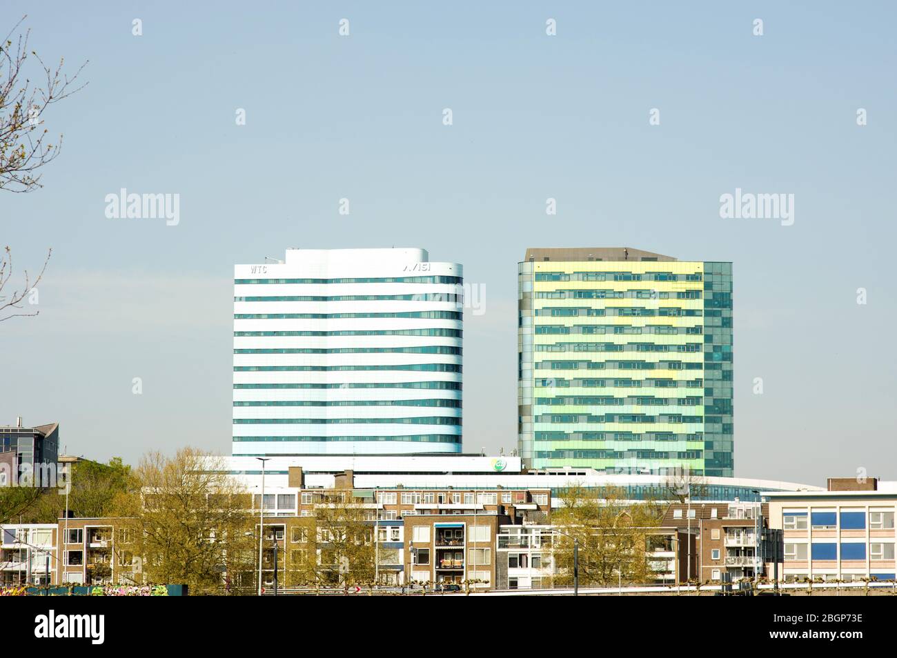 Arnhem, Netherlands - April 16, 2020: The two WTC office buildings In ...