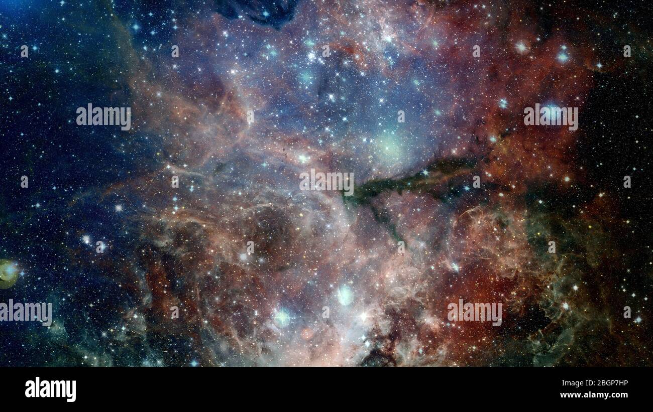 Astronomical scientific background, nebula and stars in deep space ...