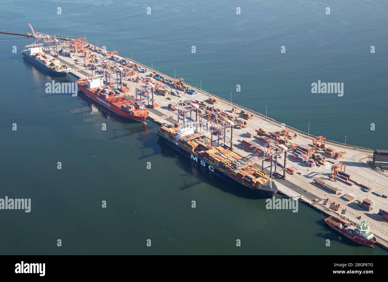 Aerial view of Cape Town Harbour and Container Terminal Stock Photo - Alamy