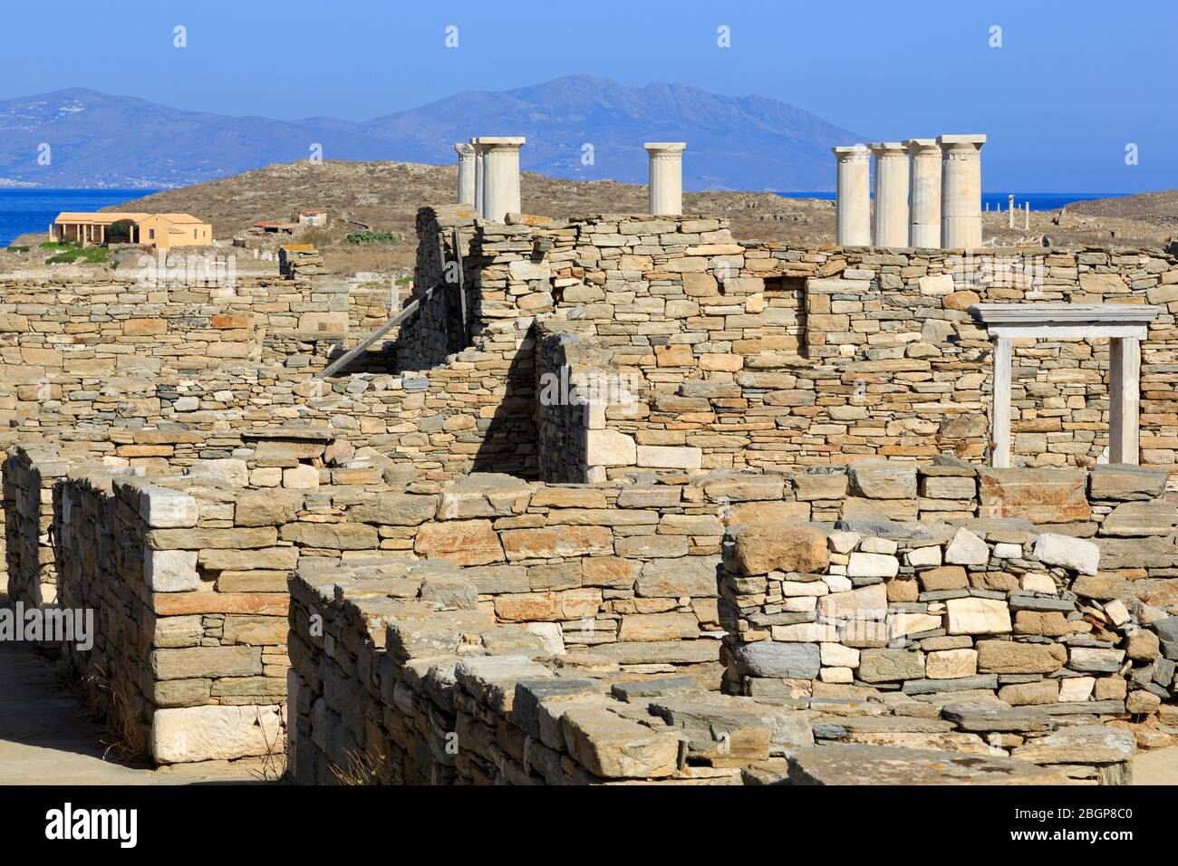 Delos archaeological ruins,Mykonos,Greece,Europe Stock Photo - Alamy