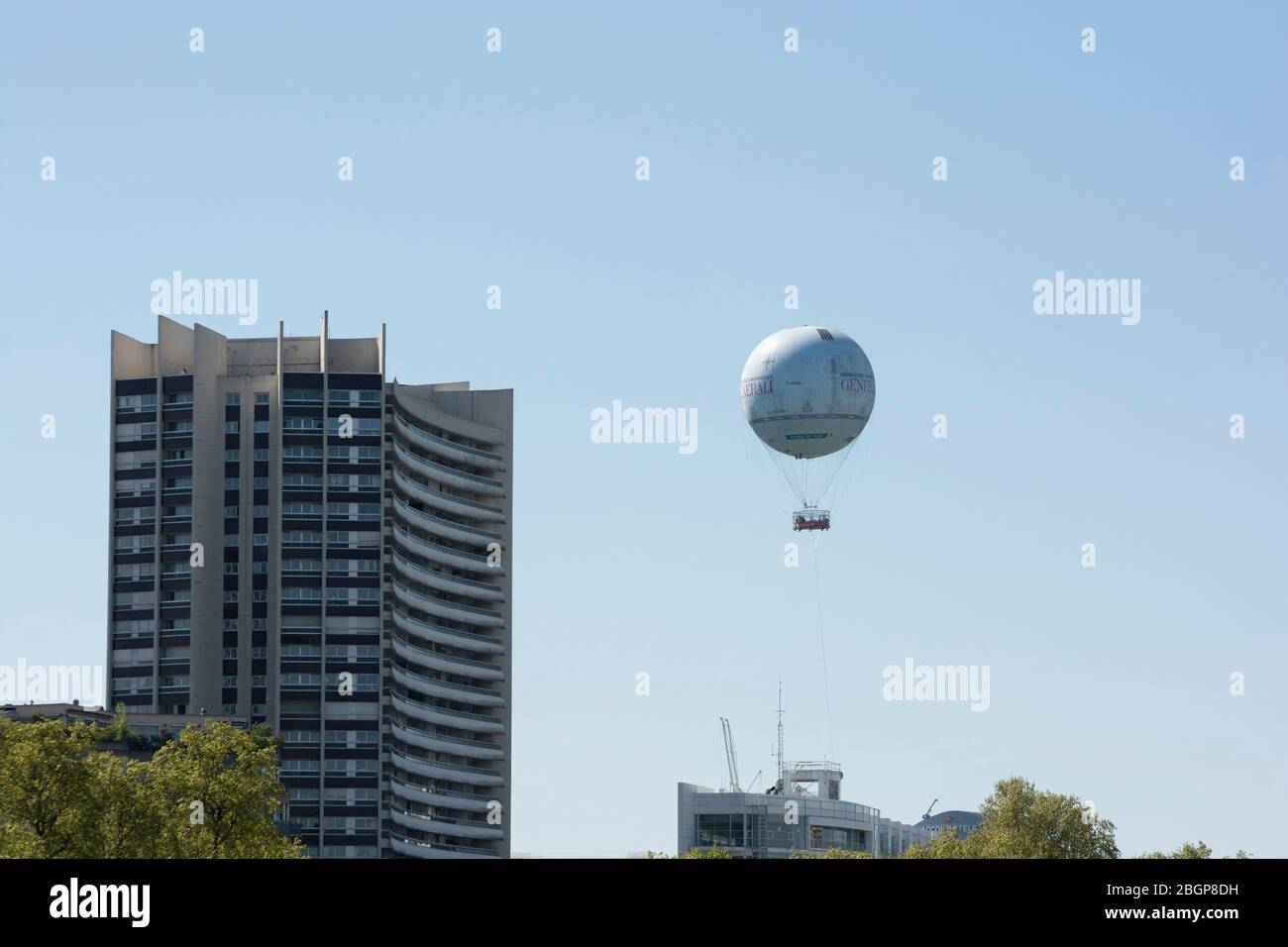 Air balloon floating in the sky in Paris, France Stock Photo - Alamy
