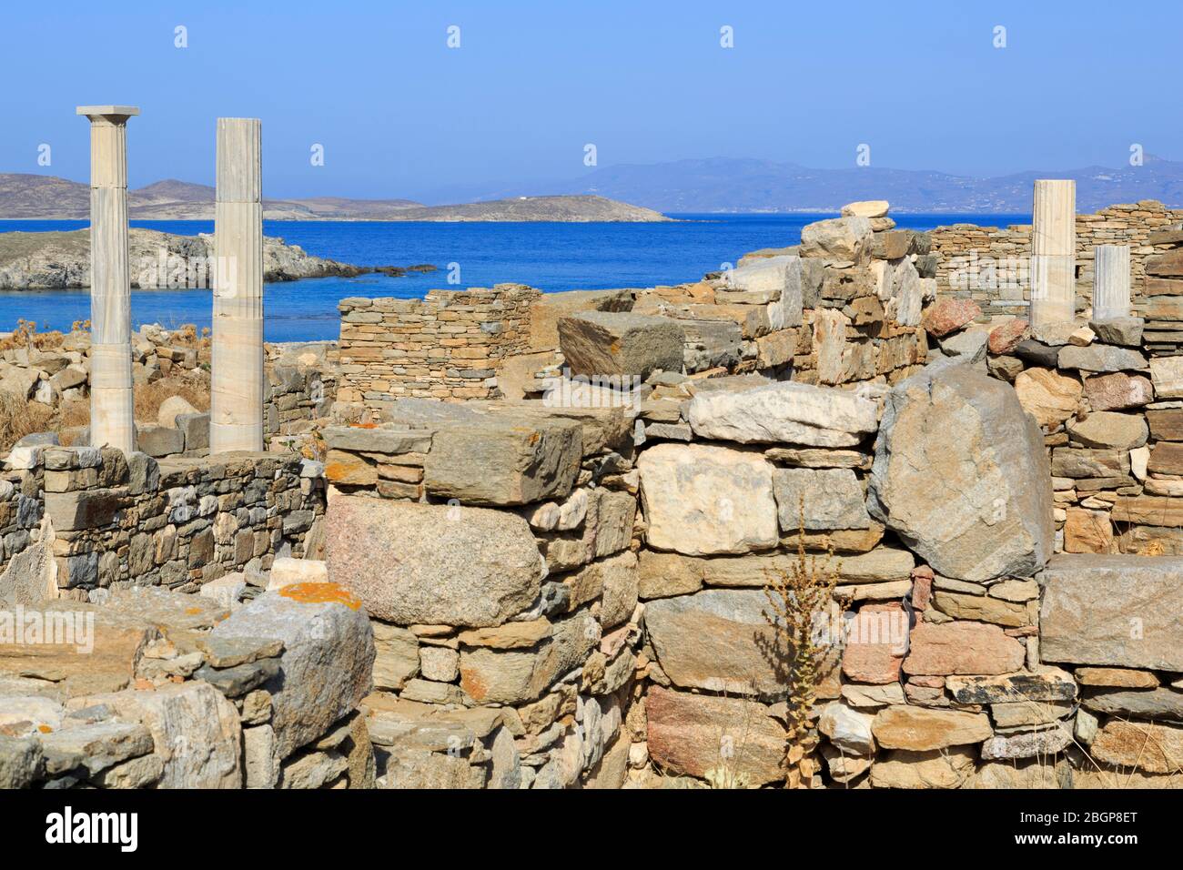 Delos archaeological ruins,Mykonos,Greece,Europe Stock Photo - Alamy