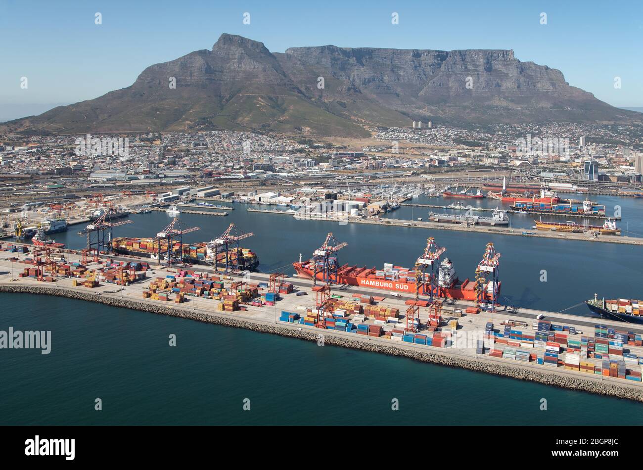 Aerial view of Cape Town Harbour and Container Terminal Stock Photo - Alamy