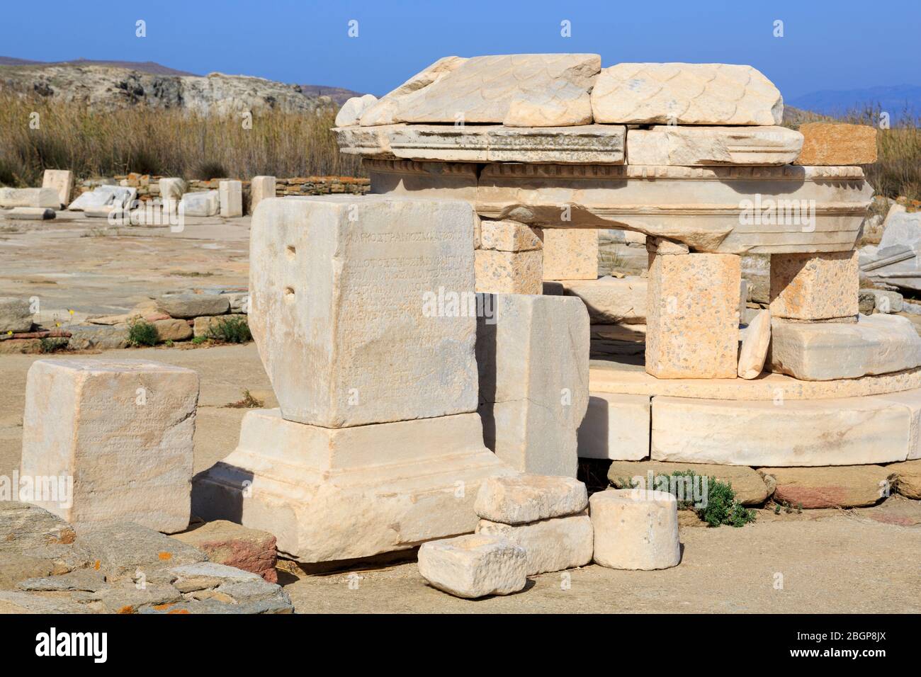 Delos archaeological ruins,Mykonos,Greece,Europe Stock Photo - Alamy