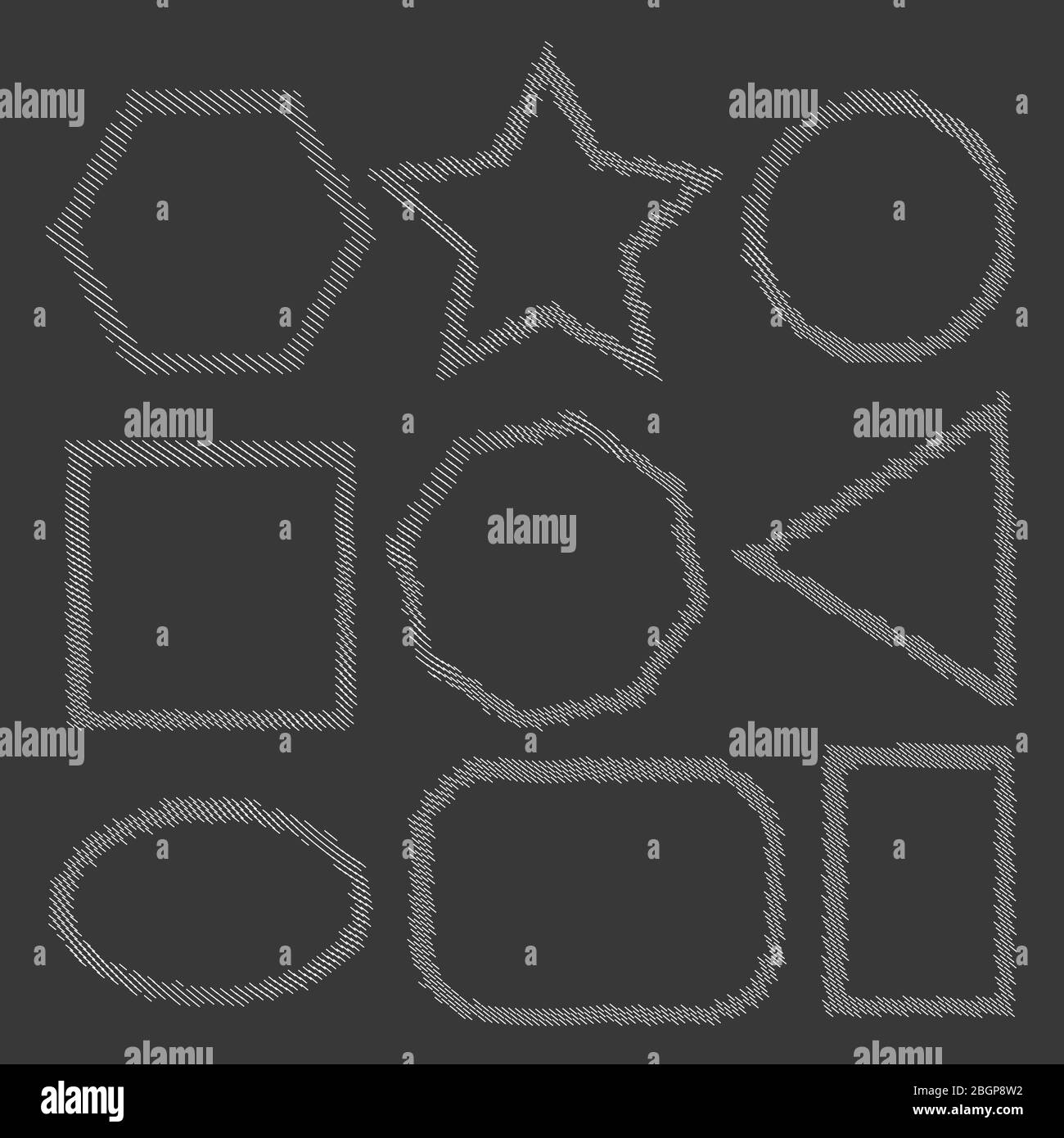 Set of retro vintage geometric vector stroke frames Stock Vector Image ...