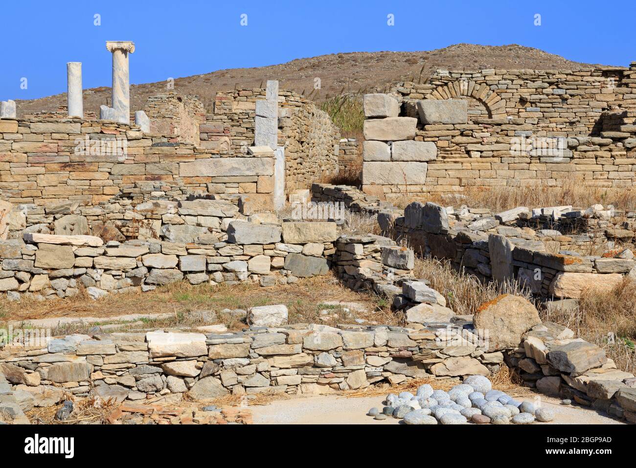 Delos archaeological ruins,Mykonos,Greece,Europe Stock Photo - Alamy