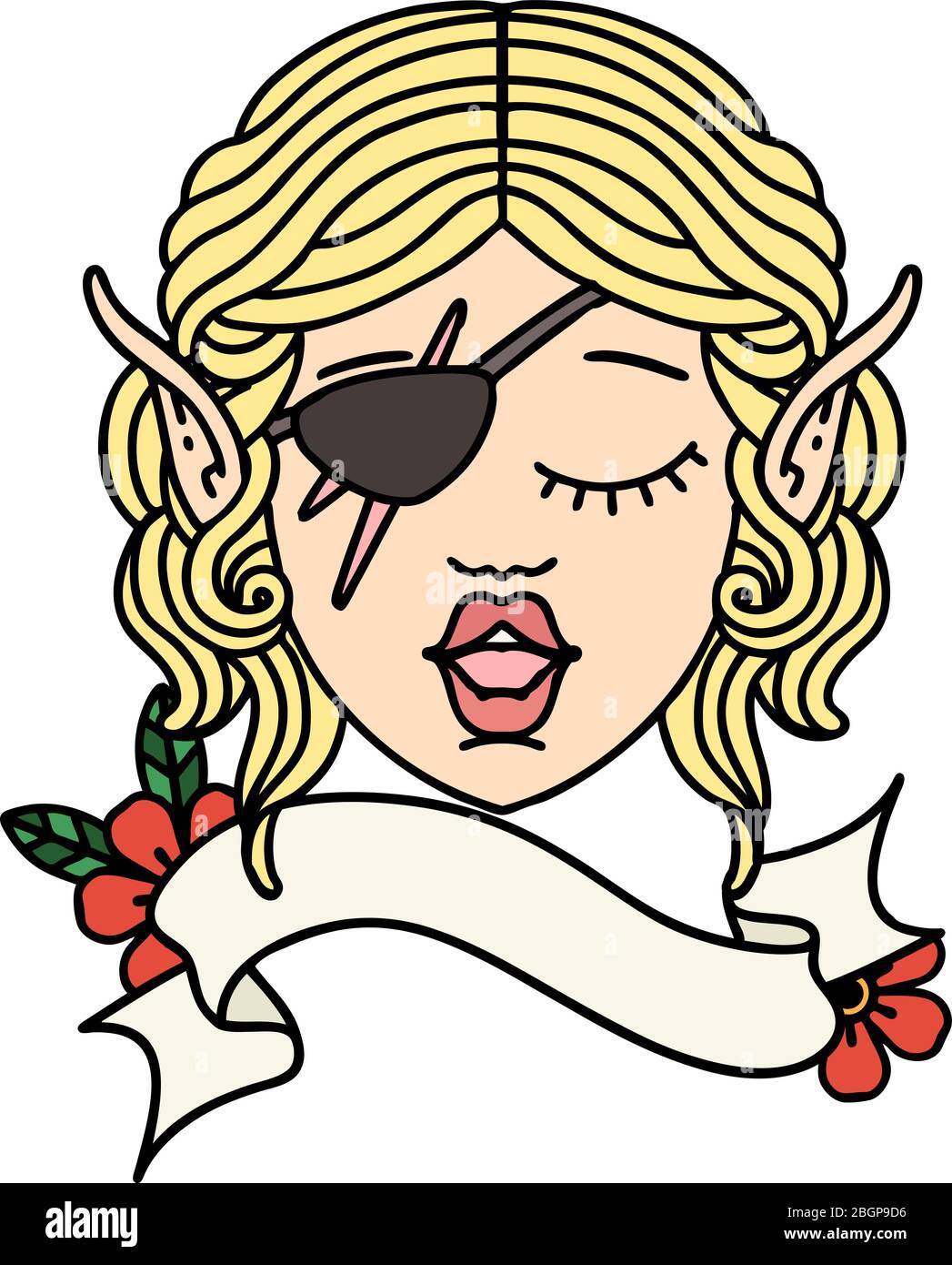 Retro Tattoo Style elf rogue character face Stock Vector Image & Art ...