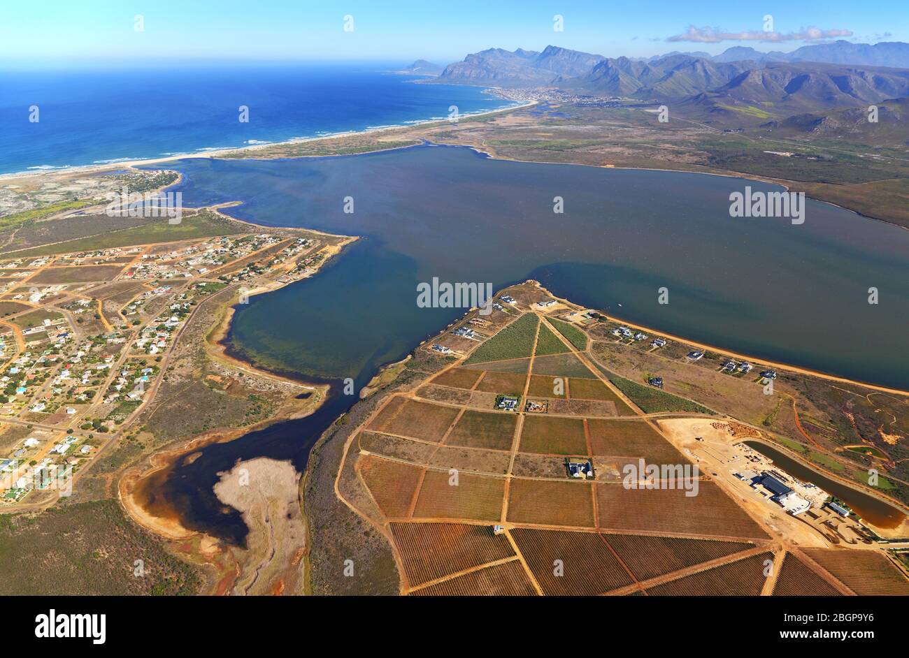 Aerial photo of Bot River lagoon and surrounding Stock Photo - Alamy