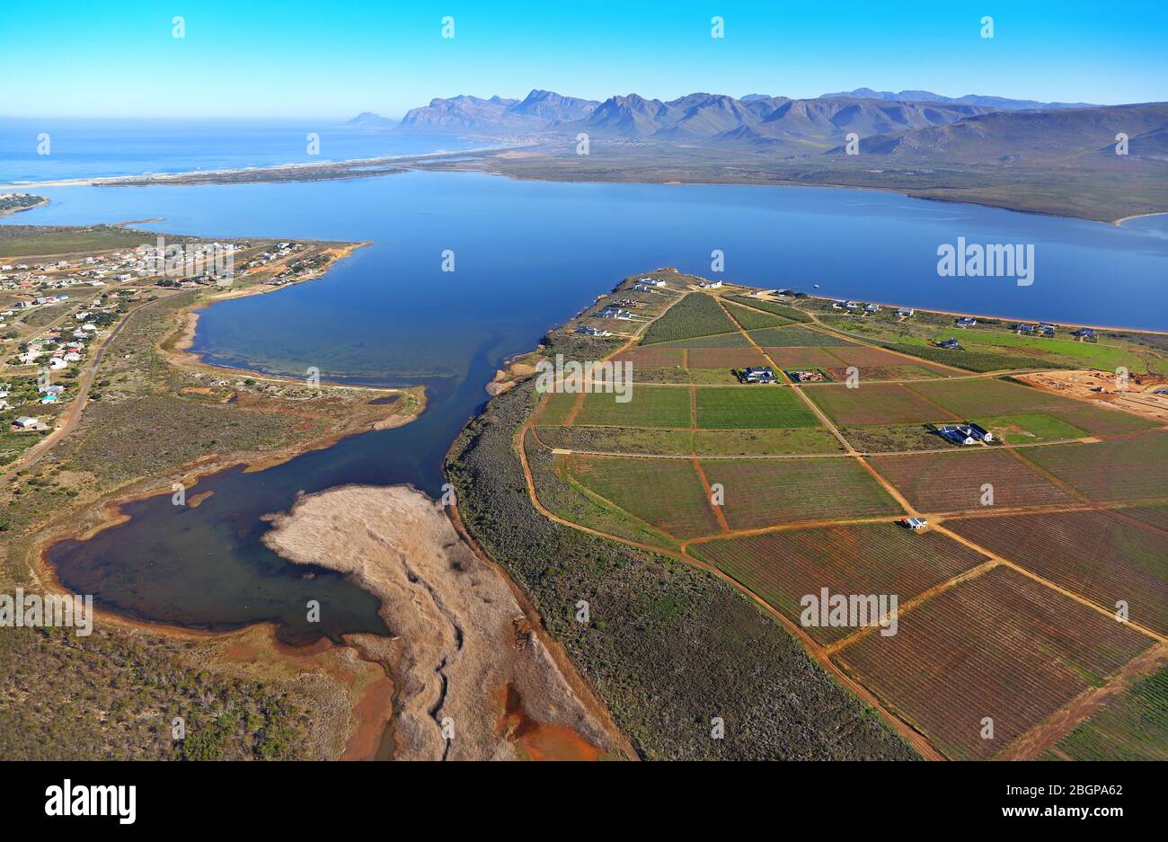 Aerial photo of Bot River lagoon and surrounding Stock Photo - Alamy