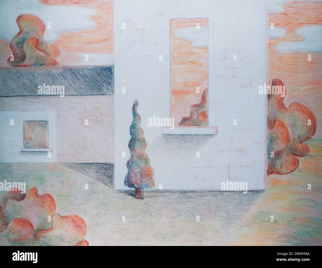 Decorative panno with greece architecture, pastel picture Stock Photo ...