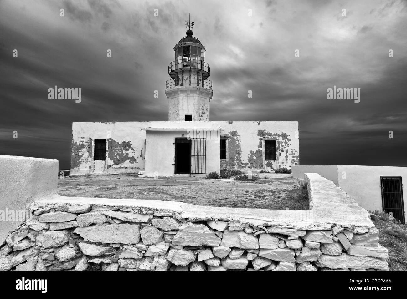 Cape Armenistis Lighthouse, Mykonos Island, Greece, Europe Stock Photo ...