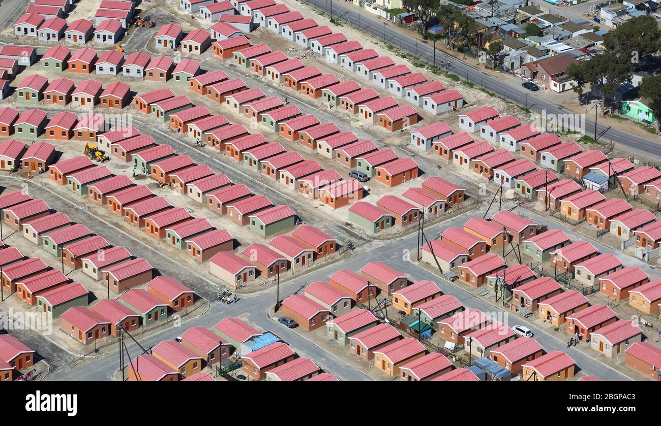 Aerial photo of informal settlements and low-income housing Stock Photo ...