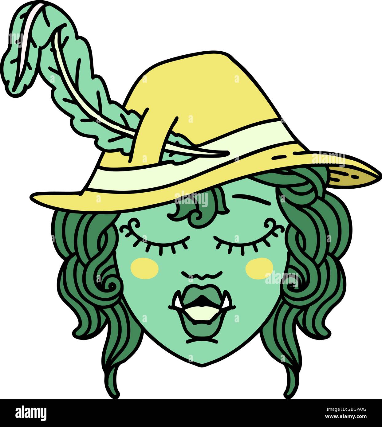 Retro Tattoo Style orc bard character Stock Vector Image & Art - Alamy