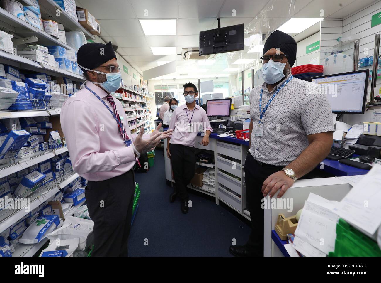 (left to right) Pharmacists Raj Matharu, Jos Sorima and Ravinder Ubhi ...