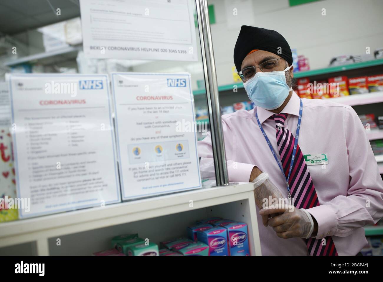 Pharmacist Raj Matharu working at the Broadway Pharmacy in Bexleyheath ...