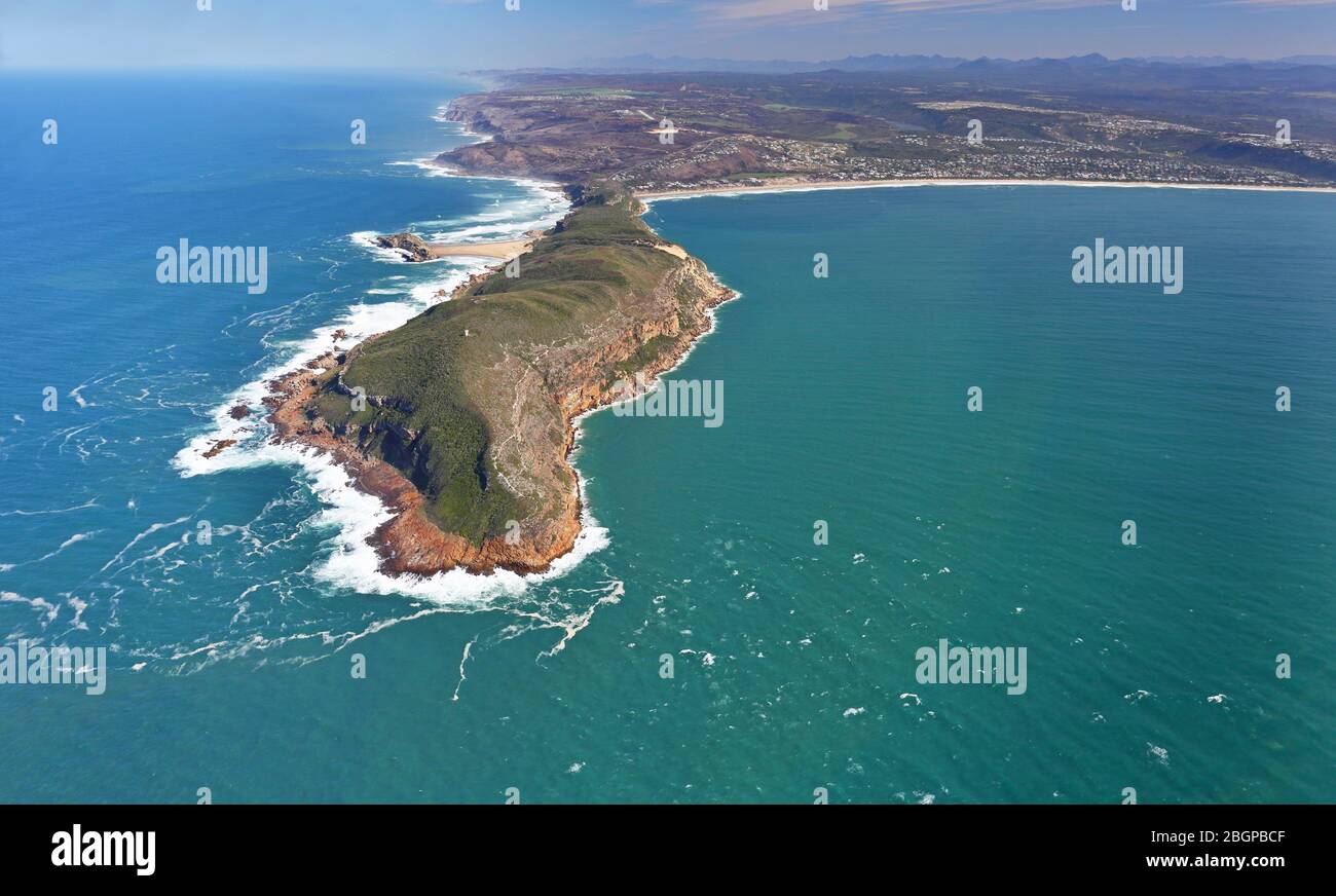 Aerial photo of Robberg Peninsula and fire damage Stock Photo - Alamy