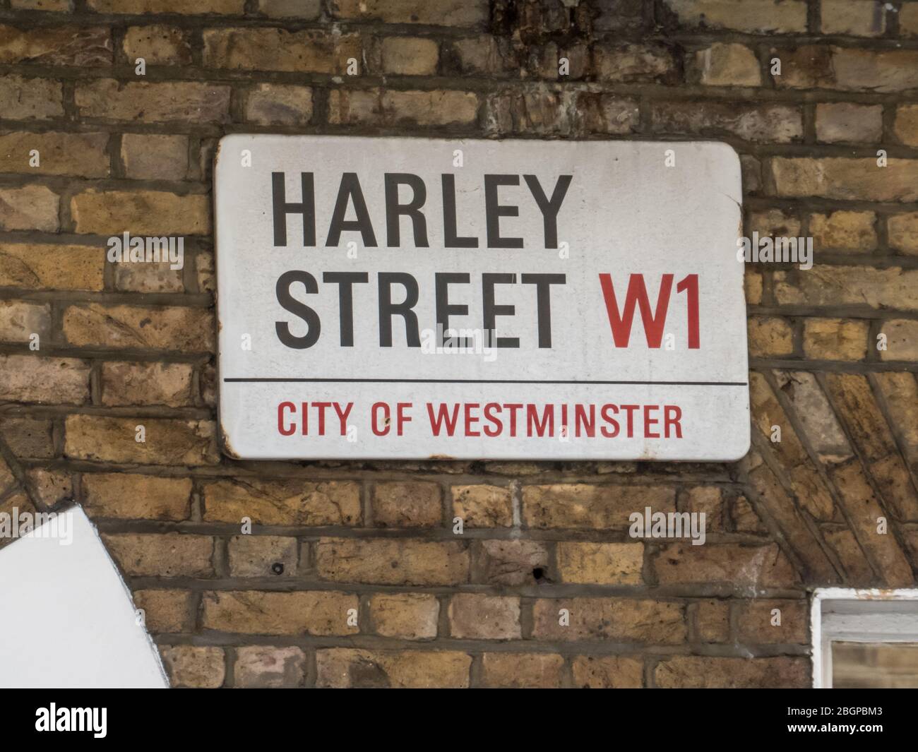 Harley Street, City Of Westminster street sign- a landmark London ...