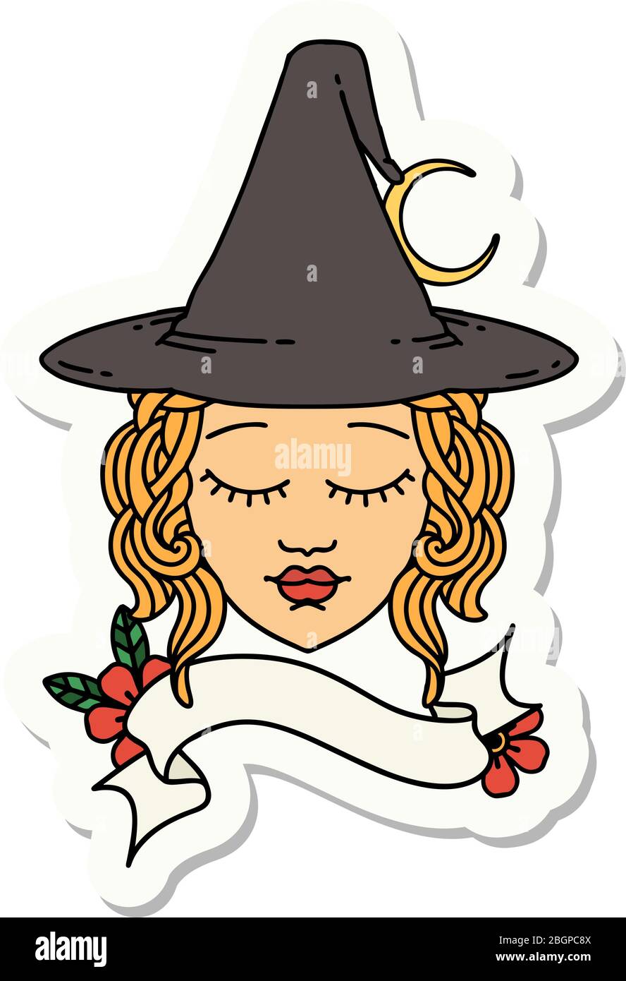 sticker of a human witch character face Stock Vector Image & Art - Alamy