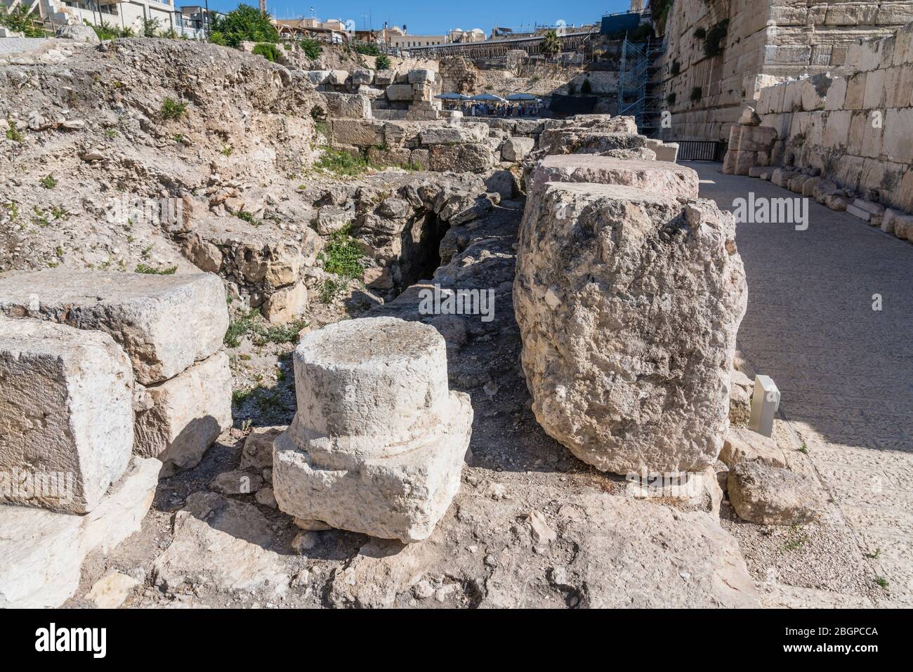 Israel, Jerusalem, Jerusalem Archeological Park, Ruins of ancient ...