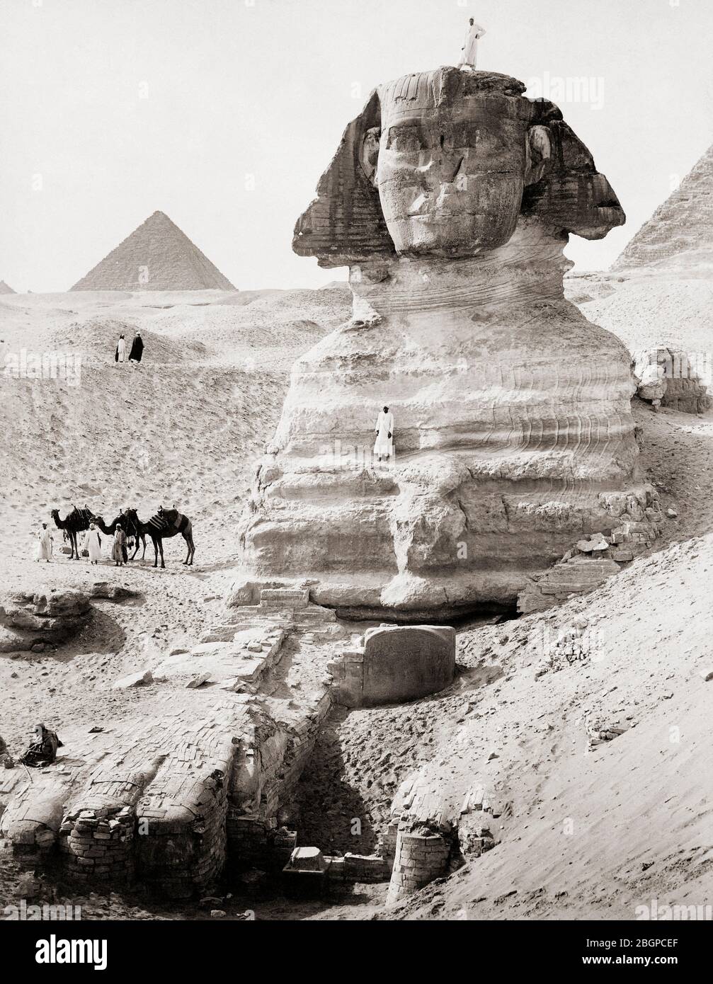 The Great Sphinx, Giza, Egypt. After a late 19th century work by Syriac ...