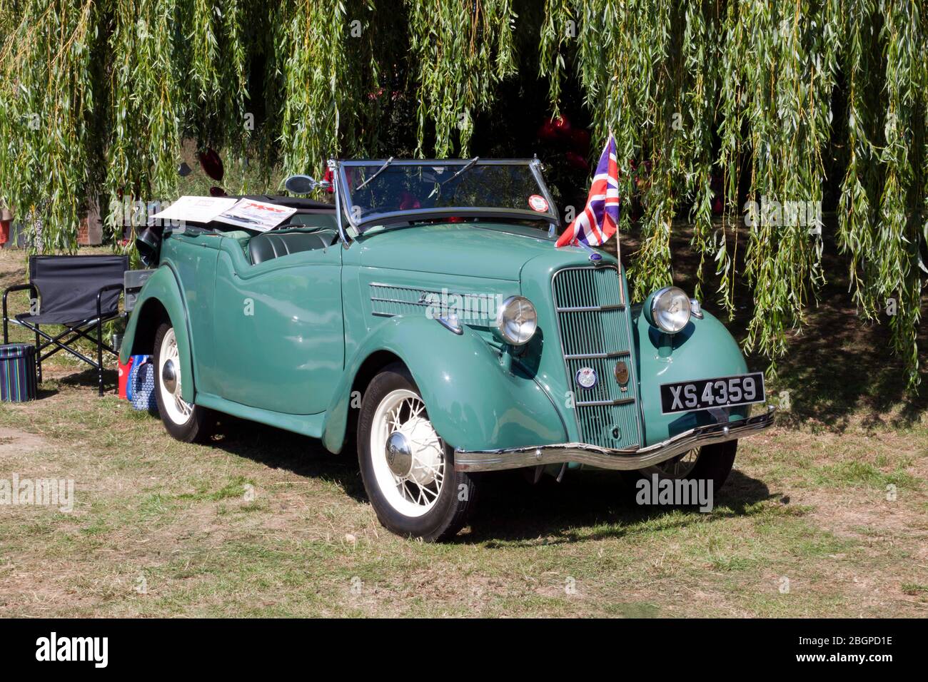 Three-quarters Front view of a rare,1937 Ford CX four-seat tourer on ...
