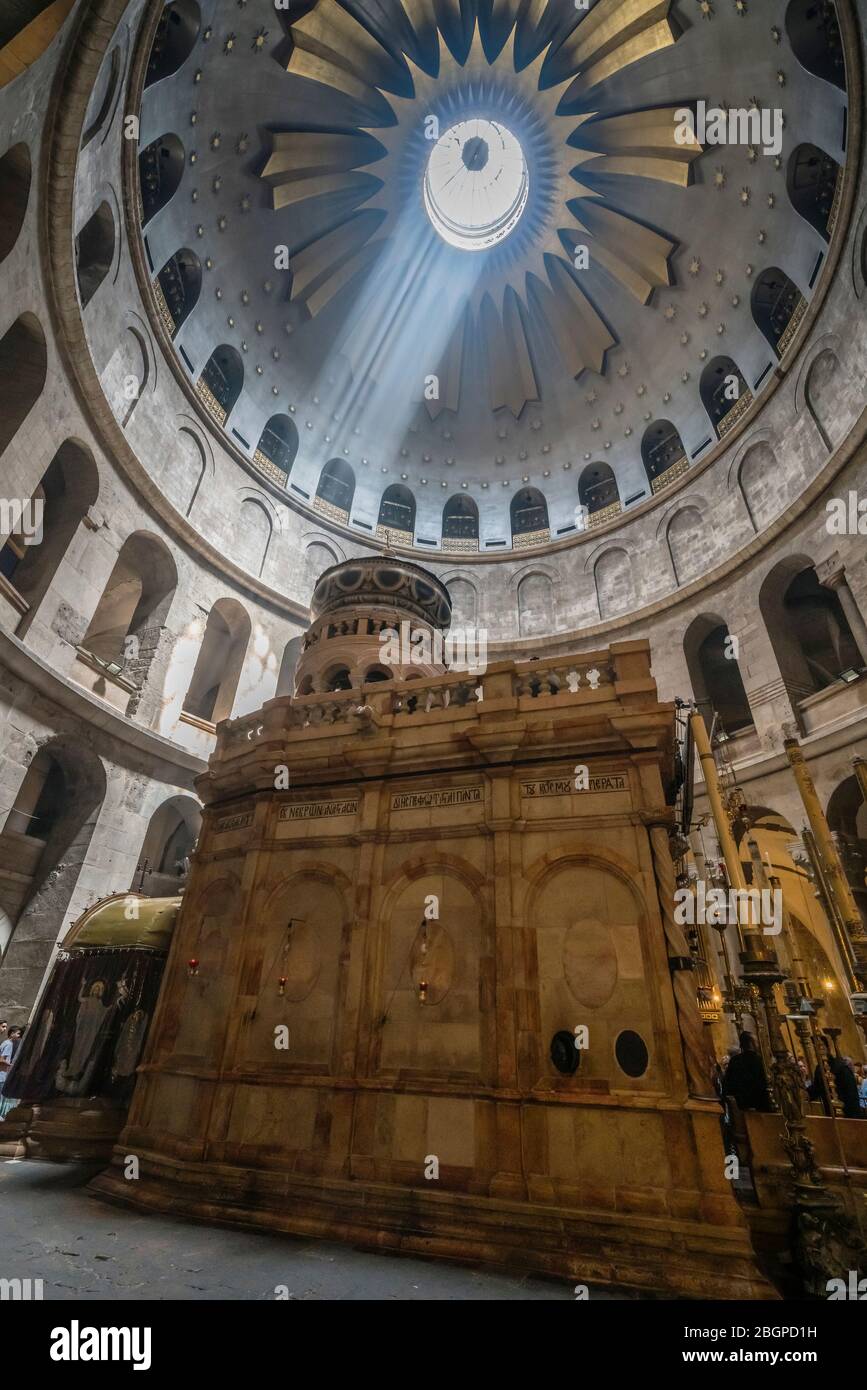 Israel, Jerusalem, The Aedicule or Kouvouklion is a small chapel under ...