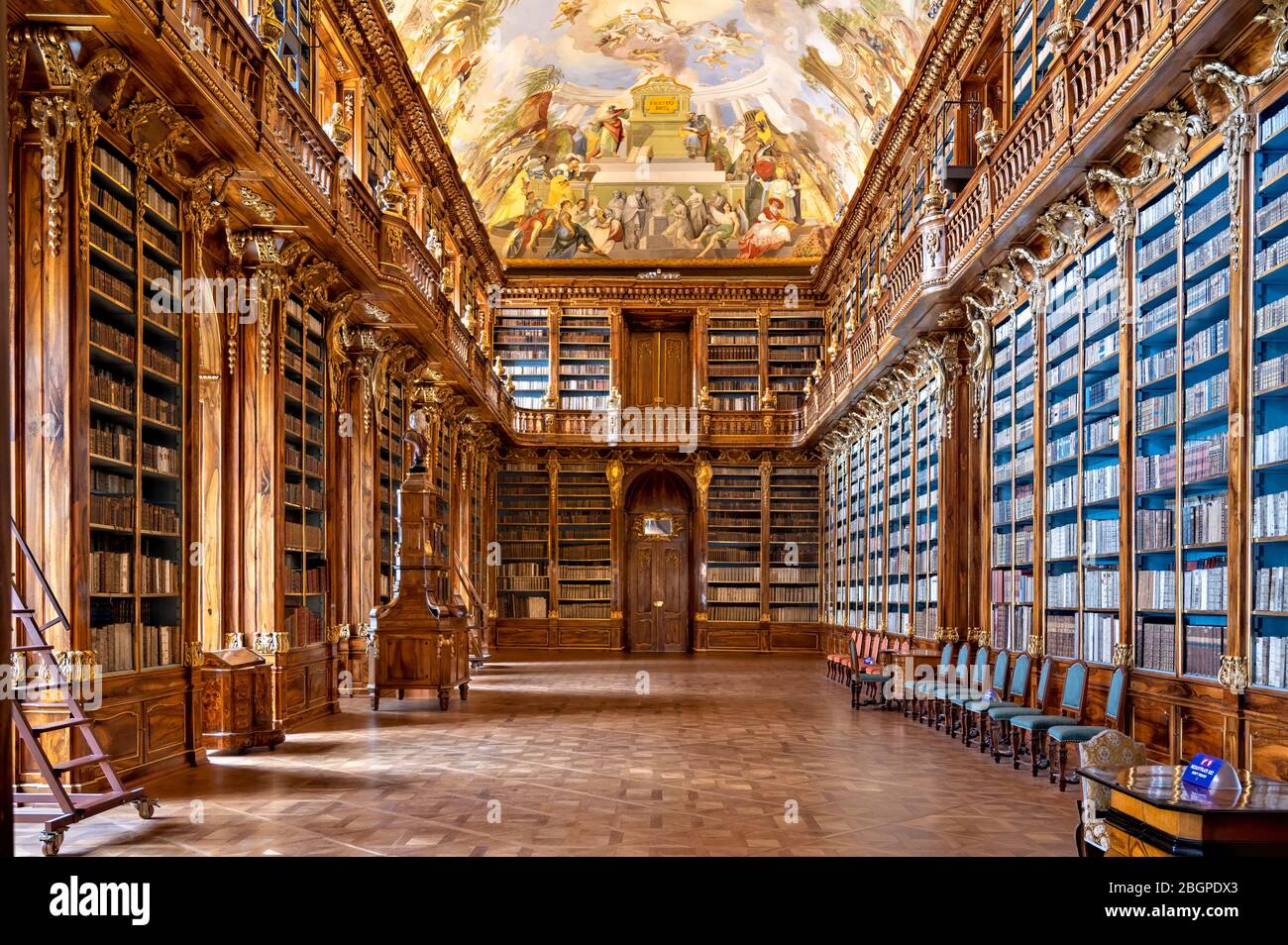 Prague Czech Republic. The library inside Strahov Monastery Stock Photo ...