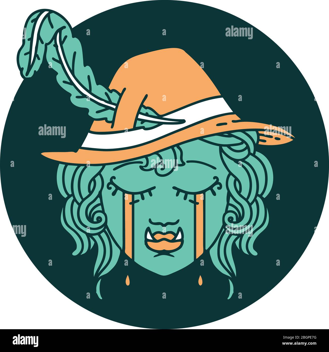 icon of crying orc bard character Stock Vector Image & Art - Alamy