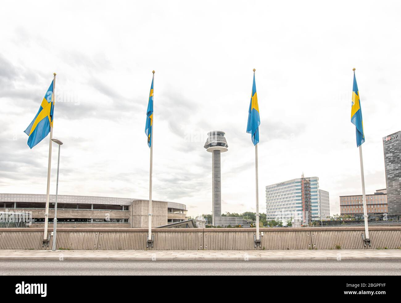 Swedish flags waving in wind hi-res stock photography and images - Alamy