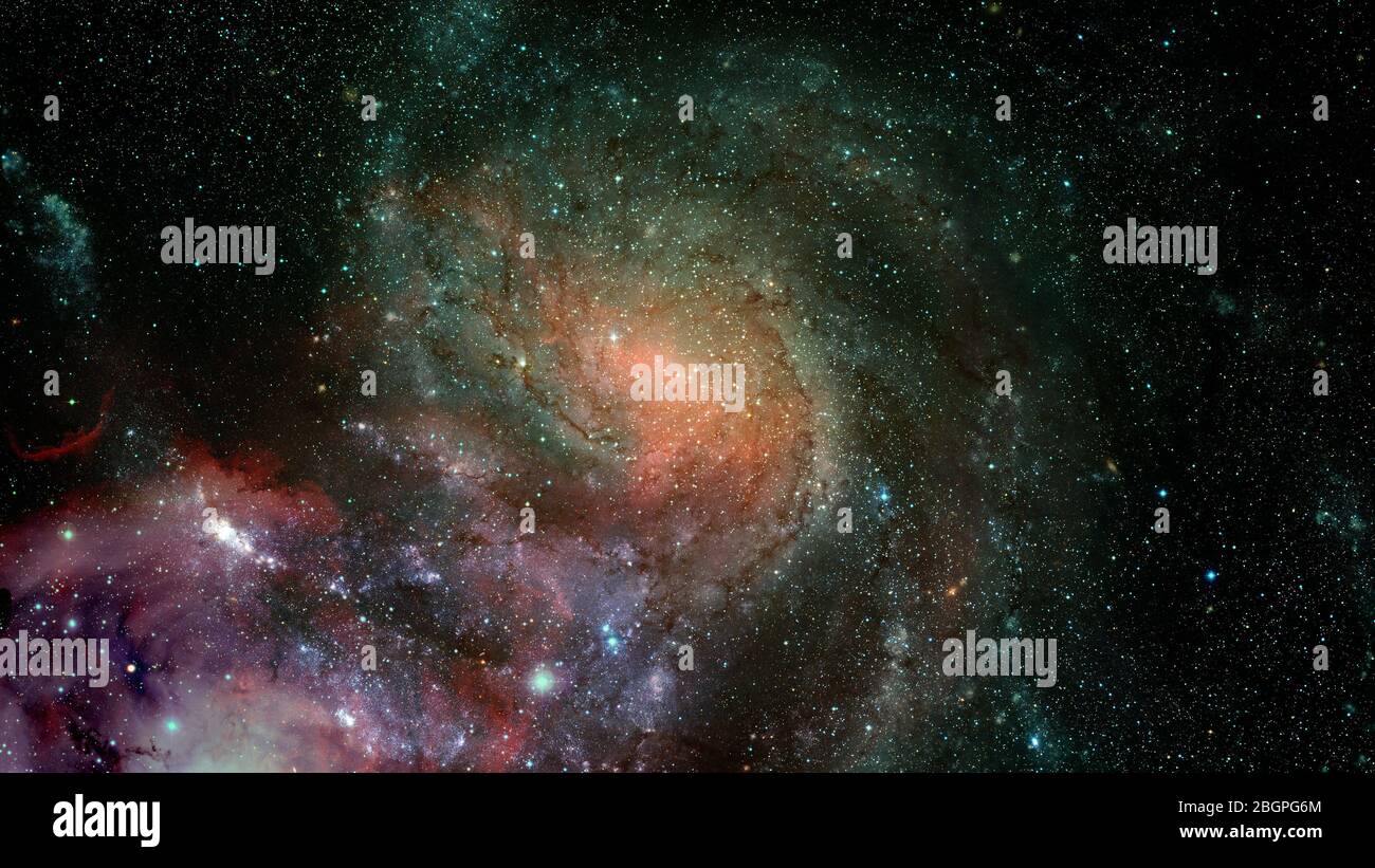 Spiral galaxy. Elements of this image furnished by NASA Stock Photo - Alamy