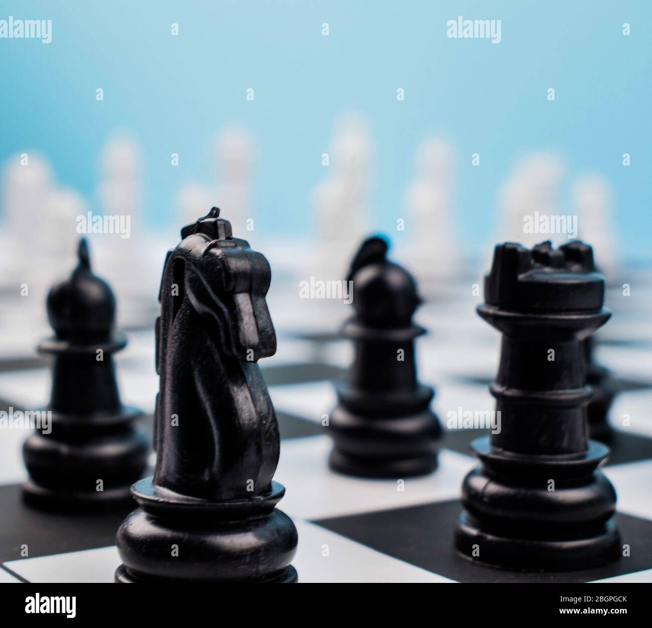 Chess table before starting a match of chess start with the knight and ...