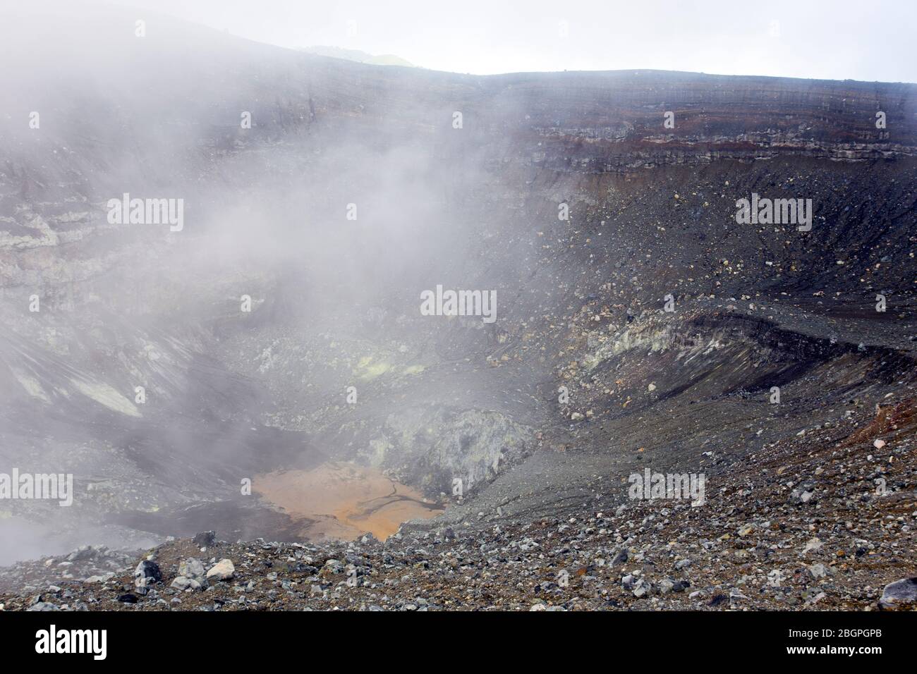 Inside view of an active volcano in Manado, Indonesia Stock Photo - Alamy