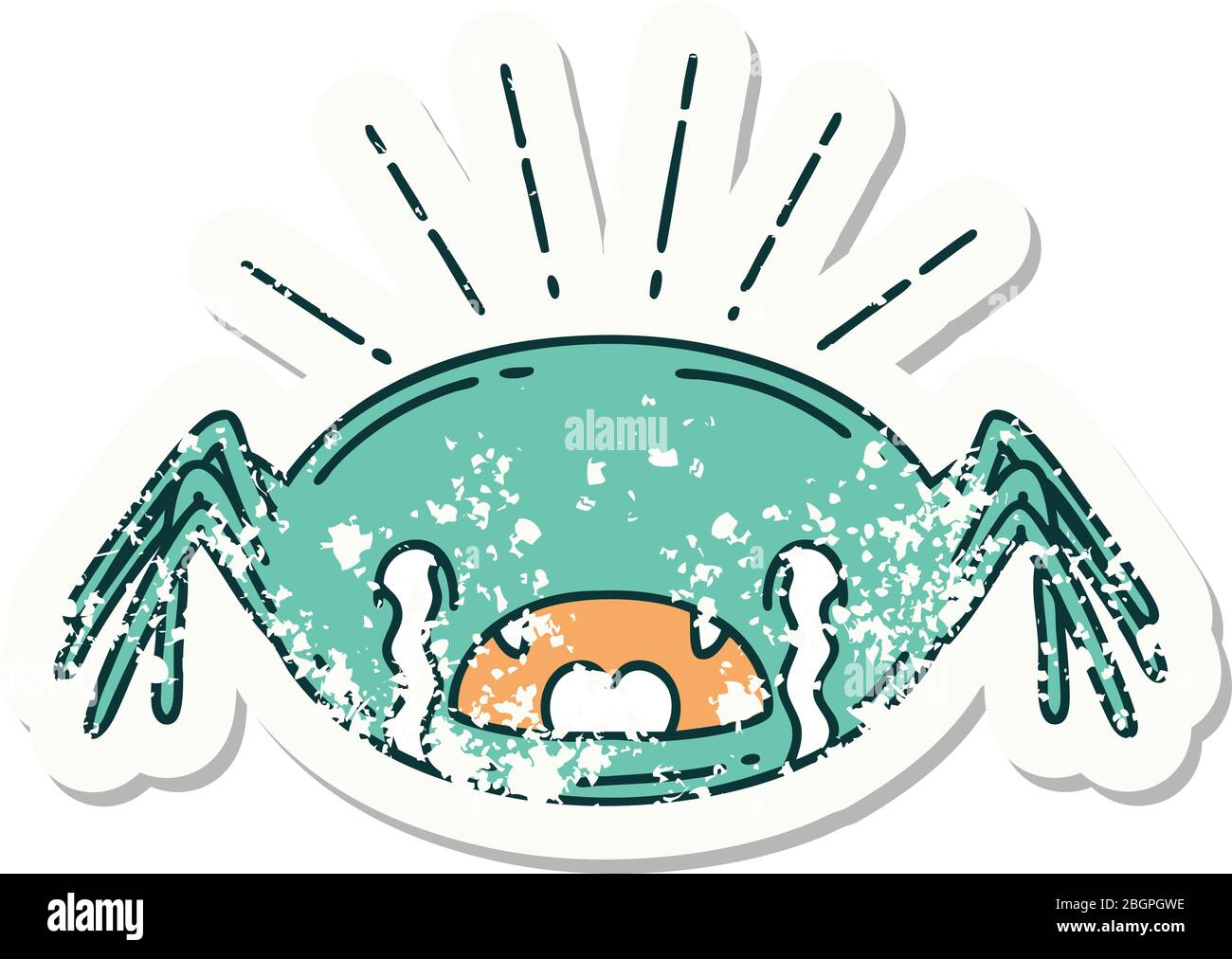 worn old sticker of a tattoo style crying spider Stock Vector Image ...