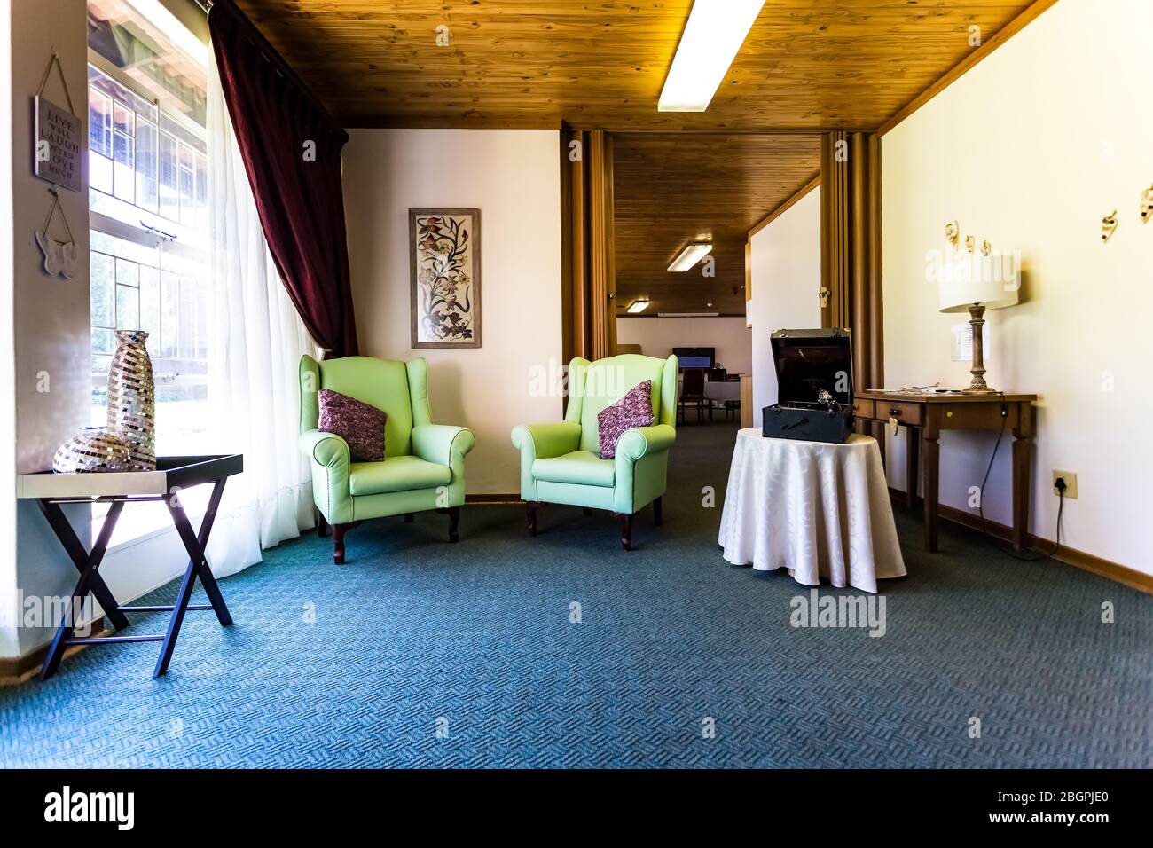 Bloemfontein, South Africa - February 25, 2015: Empty lounge at old age ...