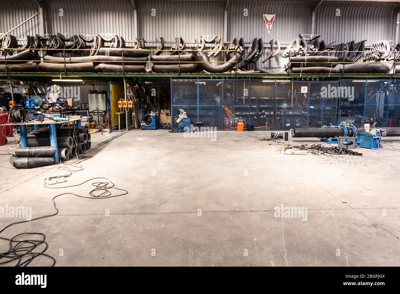 Rustenburg, South Africa - February 9, 2015: Steel and pipe ...