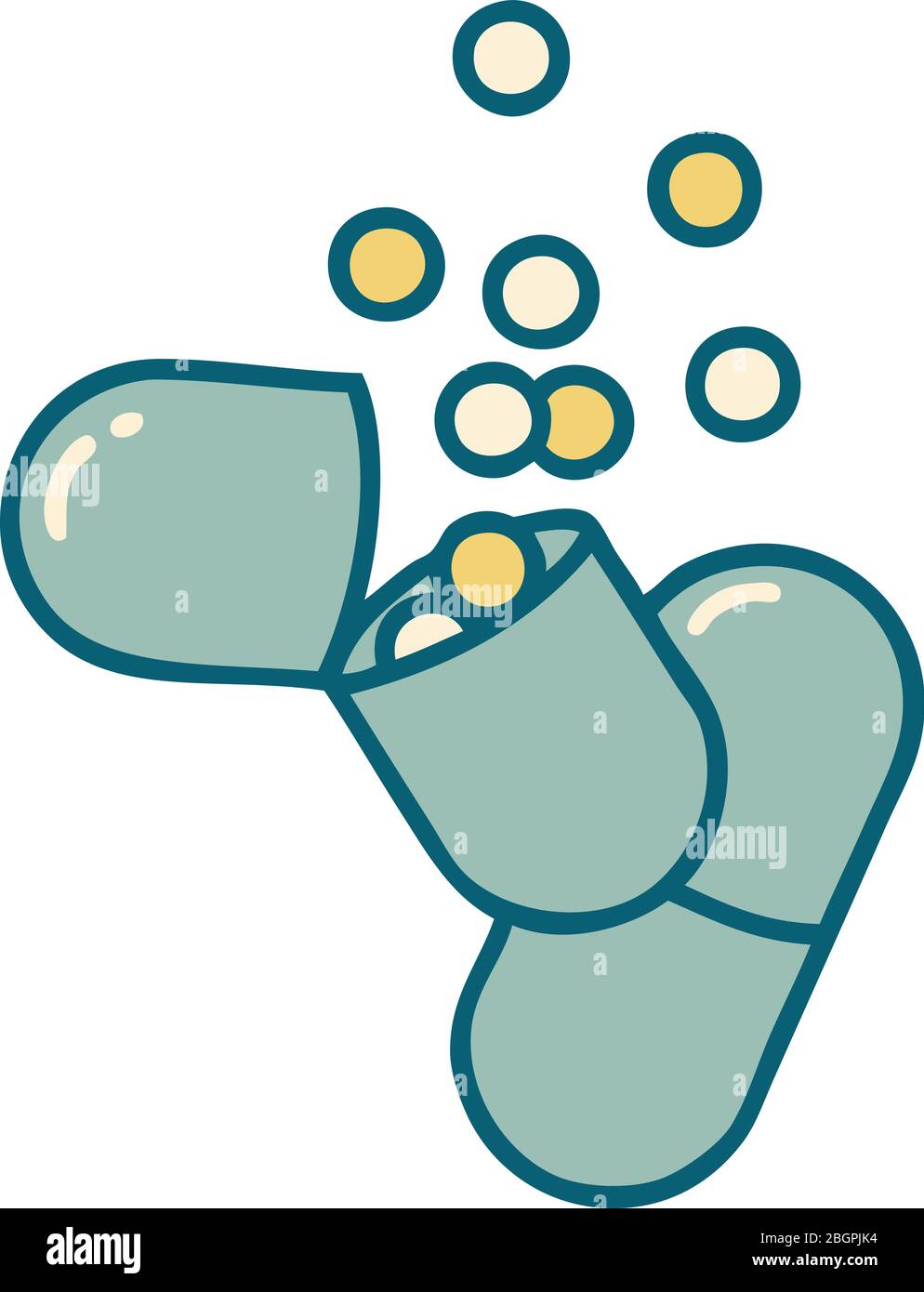 Retro Tattoo Style burst open medical capsule pill Stock Vector Image ...