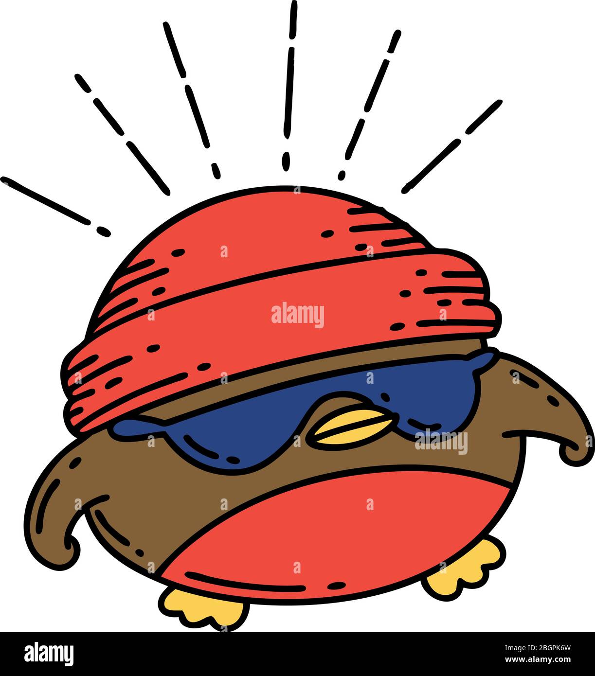 illustration of a traditional tattoo style cool robin Stock Vector ...