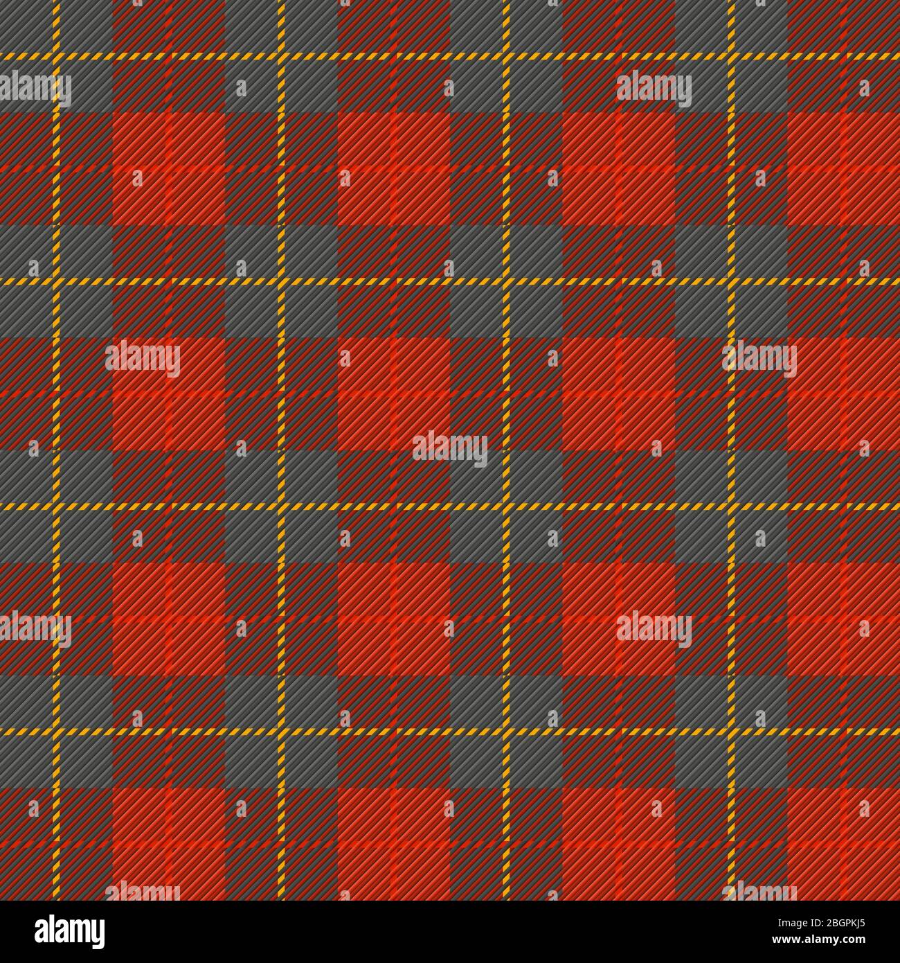 Tartan, plaid seamless scottish pattern of black red and yellow colors ...